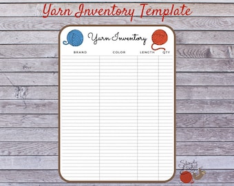 Printable and Fillable Yarn Stash, Crochet Hooks & Knitting Needles ...