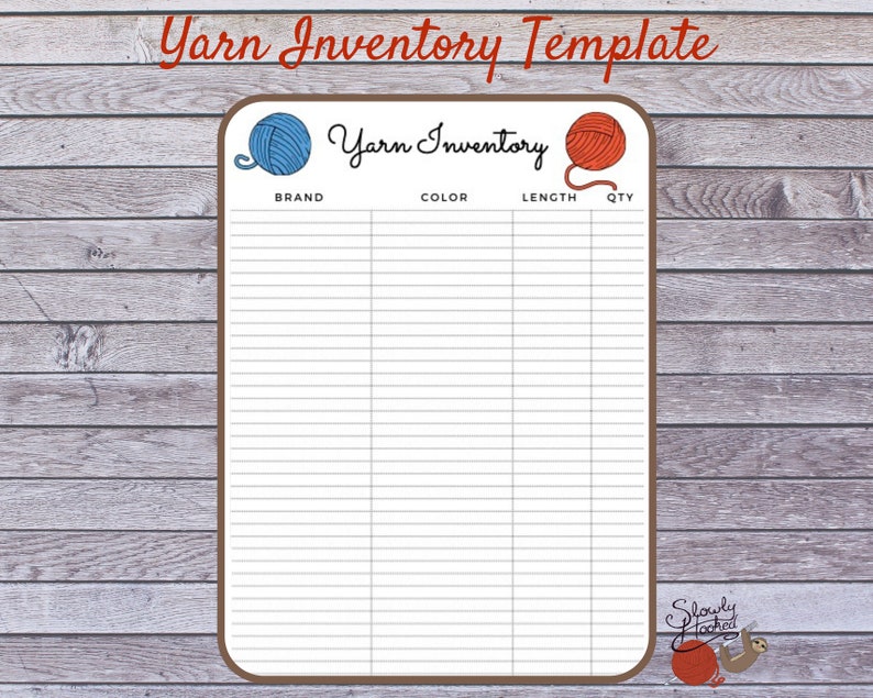 Yarn Inventory Printable - Etsy