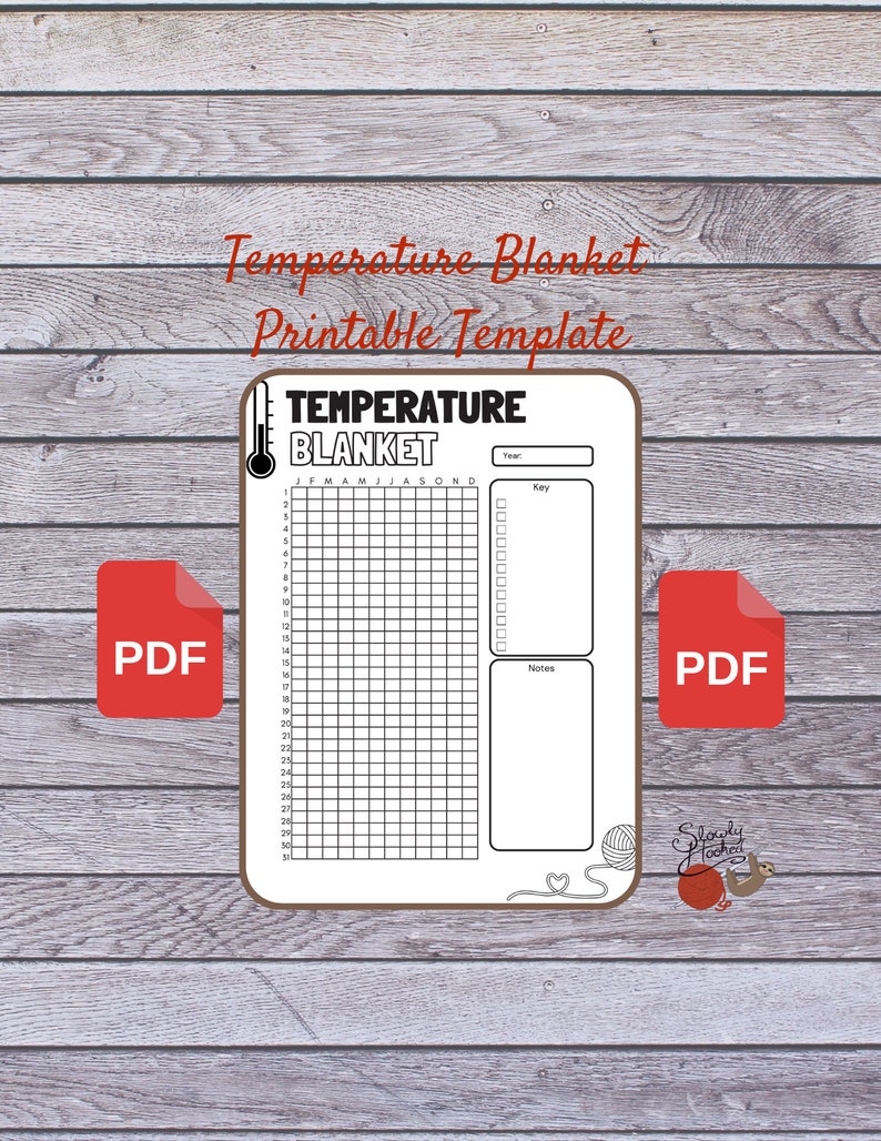 Temperature Blanket Printable Template - Etsy