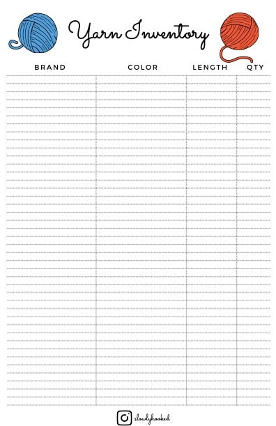 Yarn Inventory Printable - Etsy