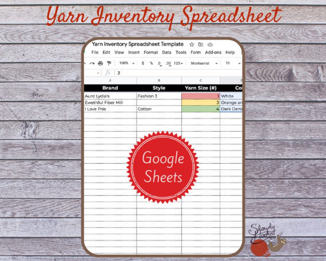 Yarn Inventory Template - Google Sheets - Etsy