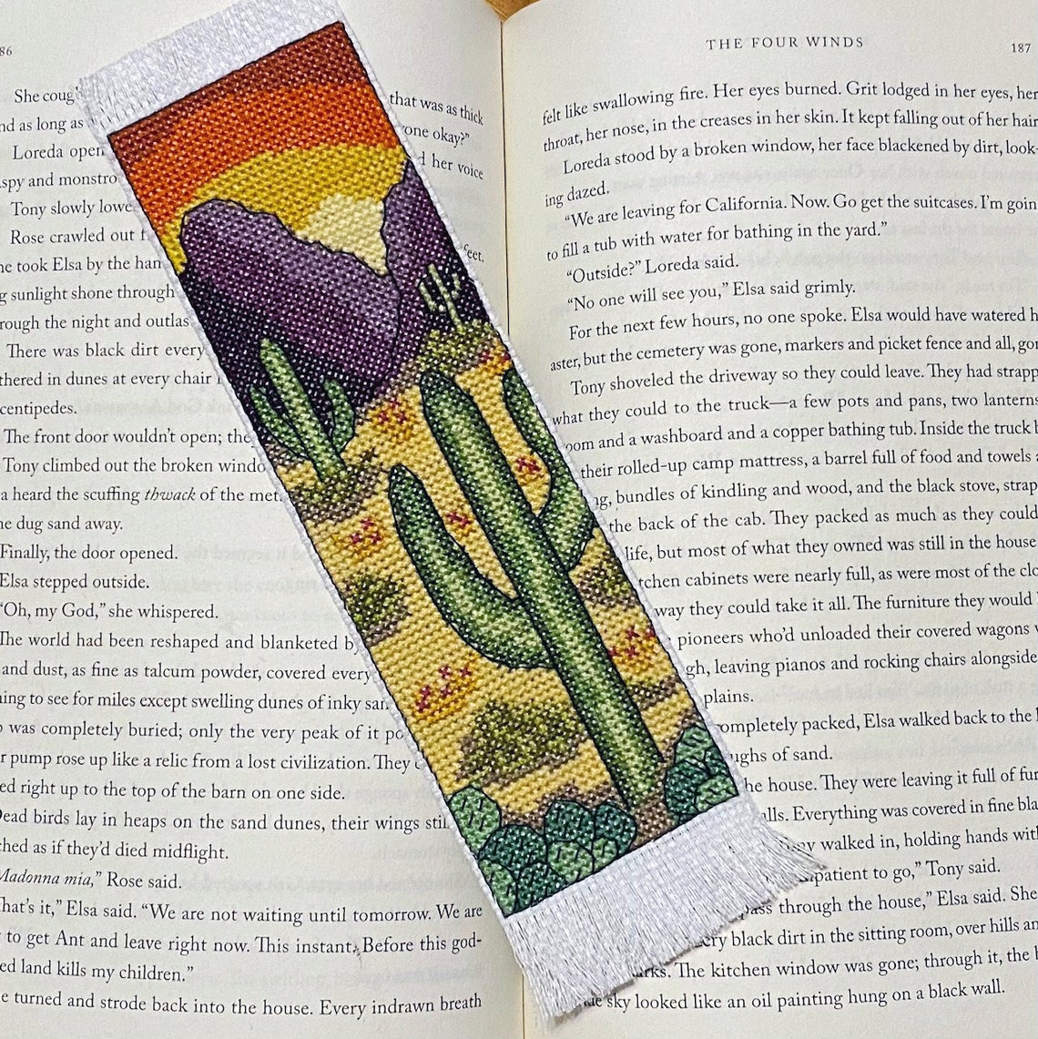 Cross Stitch Bookmark Pattern Desert Sunset Instant - Etsy