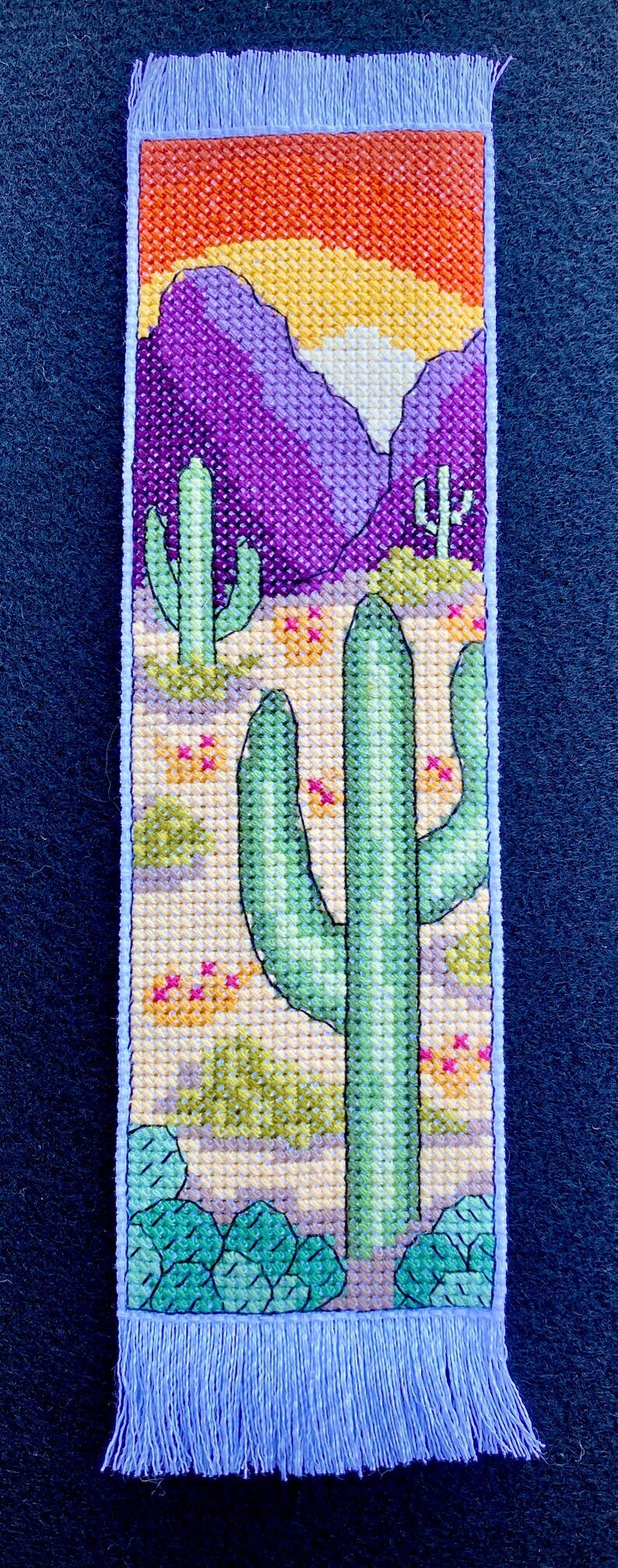 Cross Stitch Bookmark Pattern Desert Sunset Instant - Etsy