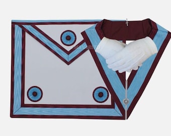 Masonic Regalia Mark Master Masons Apron and Officer Collar Set TOP ...