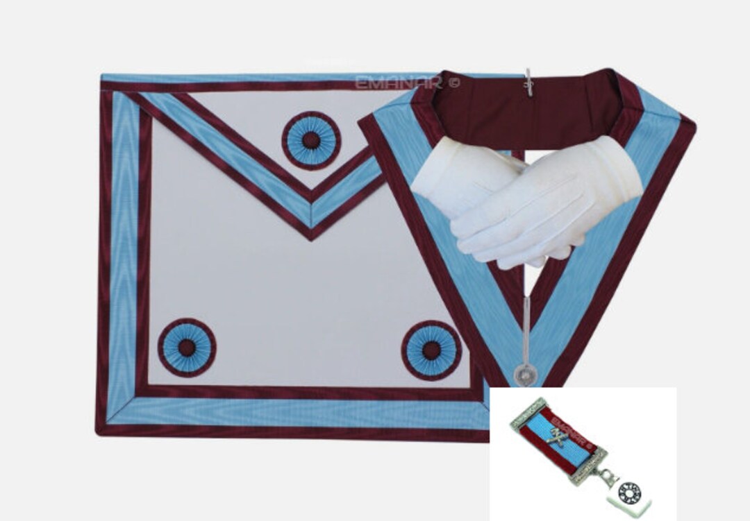 Masonic Regalia Mark Master Masons Apron and Officer Collar Set *NEW ...