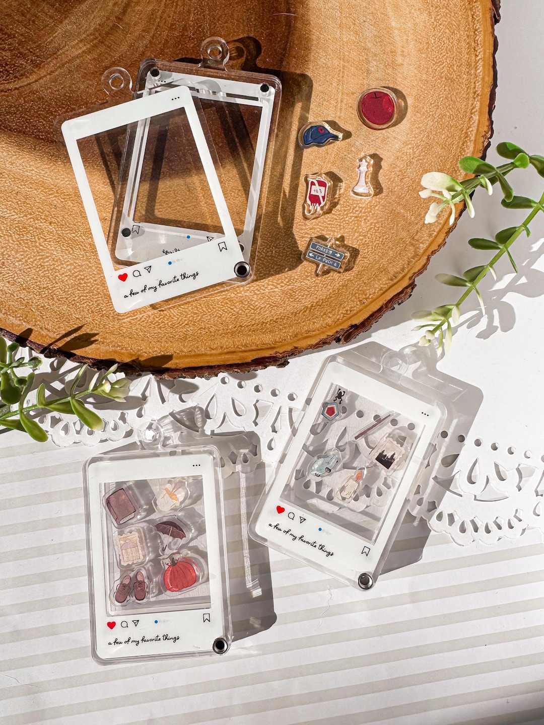 Favorite Things Fillable Shaker Keychain Double-sided Acrylic Keychain ...