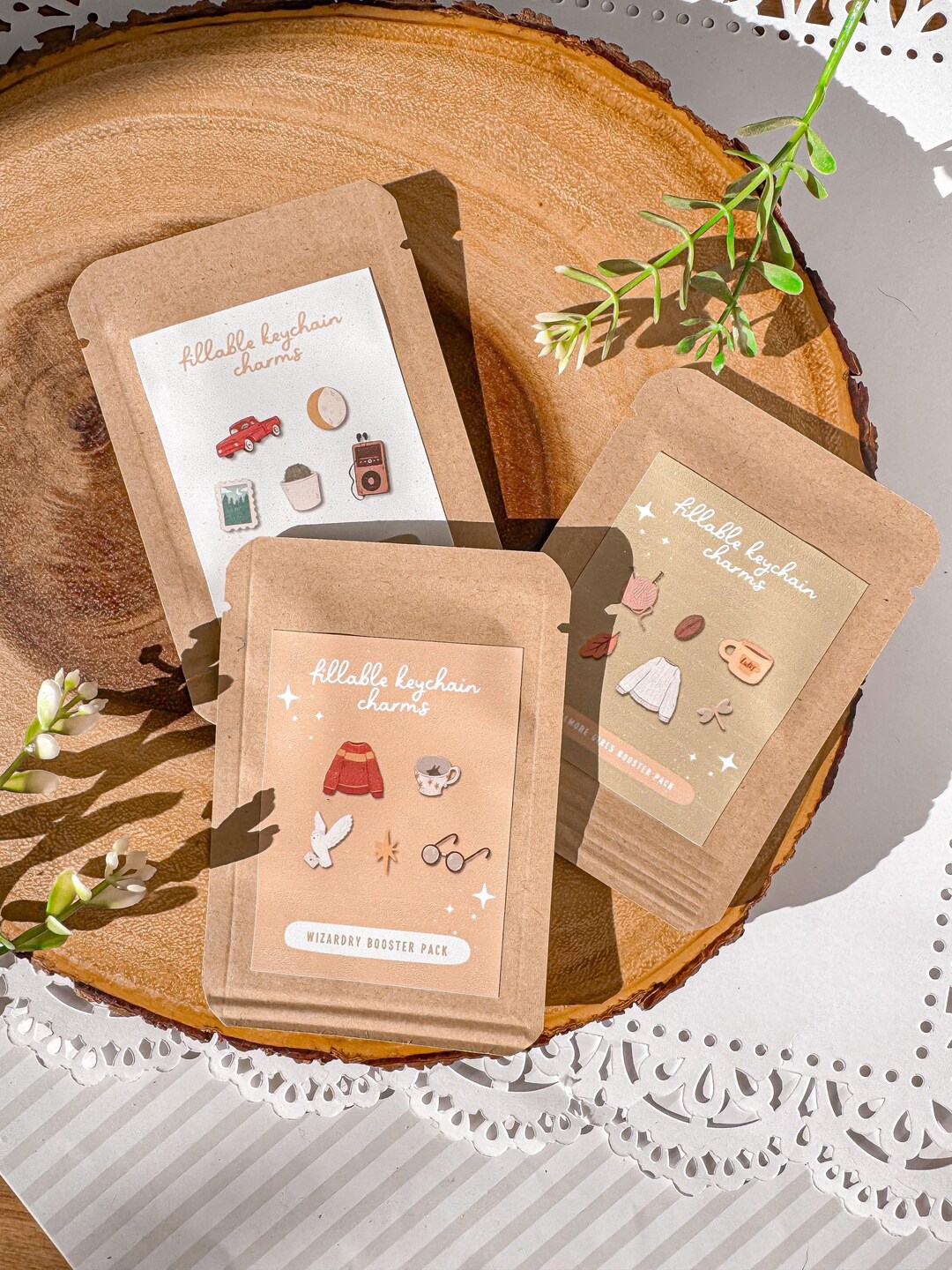 Favorite Things Fillable Shaker Keychain Booster Packs - Double-sided ...