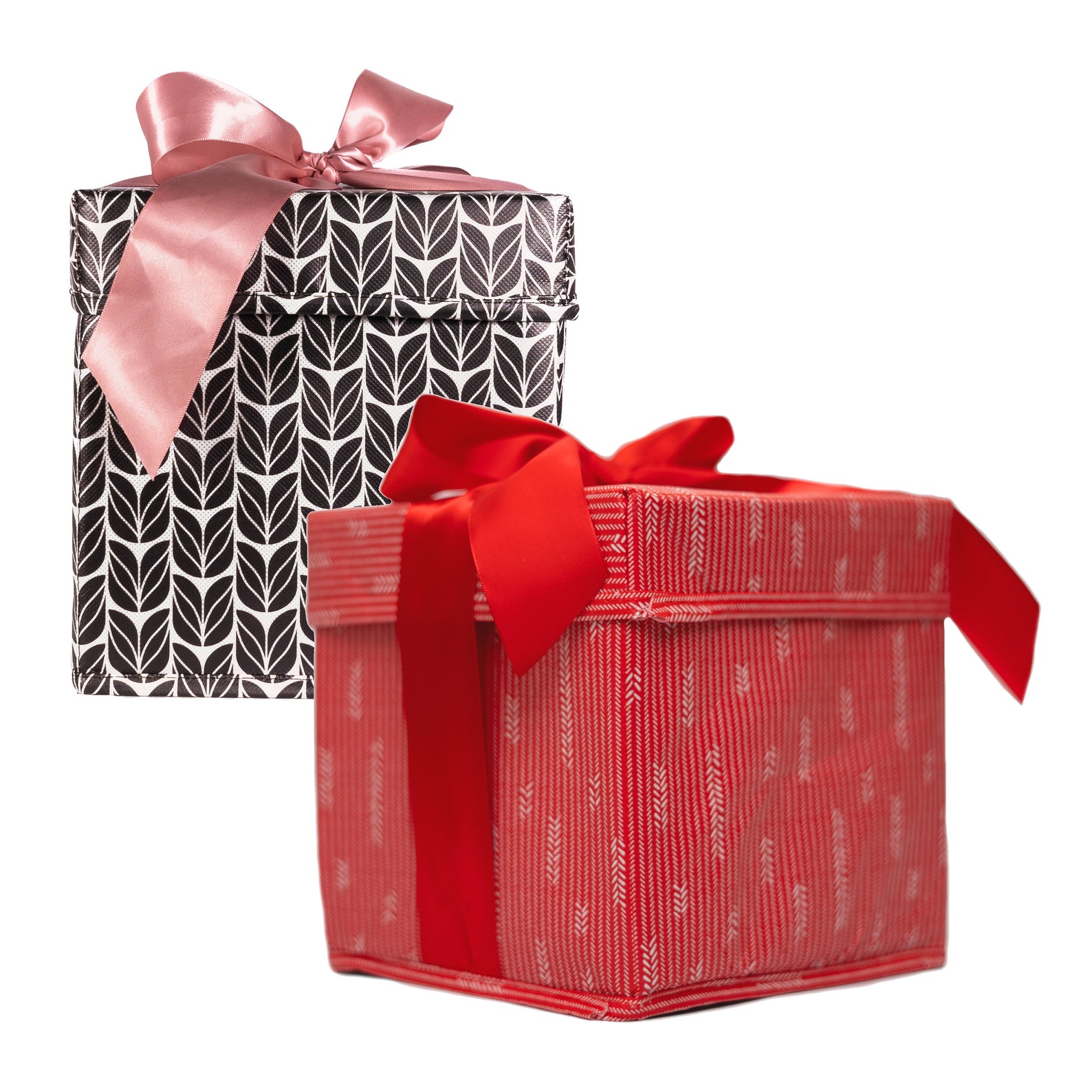 2 Design Options : Small 8 Reusable Gift Box Collapsible With Satin ...