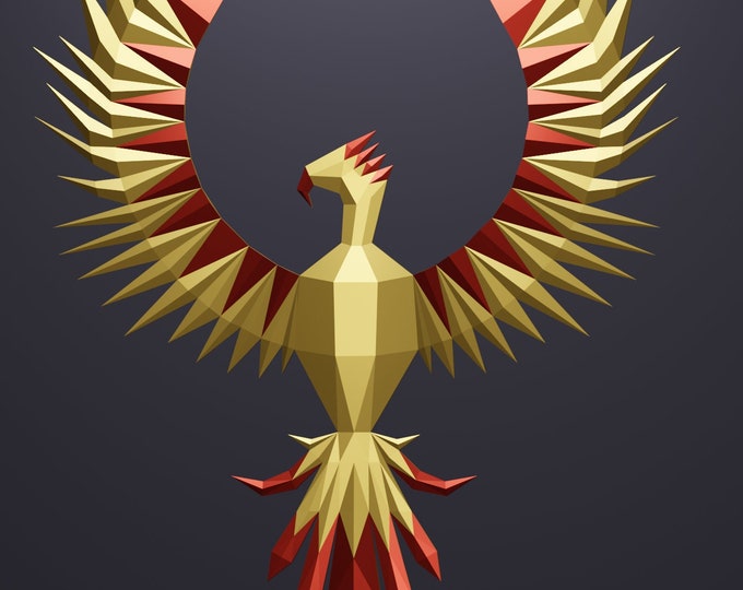 Phoenix Papercraft Pepakura Lowpoly Low Polygon 3D - Etsy