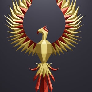 Phoenix, Papercraft, Pepakura, Lowpoly, Low Polygon, 3D Papercraft ...