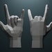 Hand Papercraft ,PDF-SVG, Rock and Roll 3D Hand Papercraft Template ...