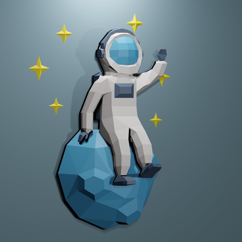 Paper Craft Astronaut SVG PDF Spaceman 3D Paper Model Paper - Etsy