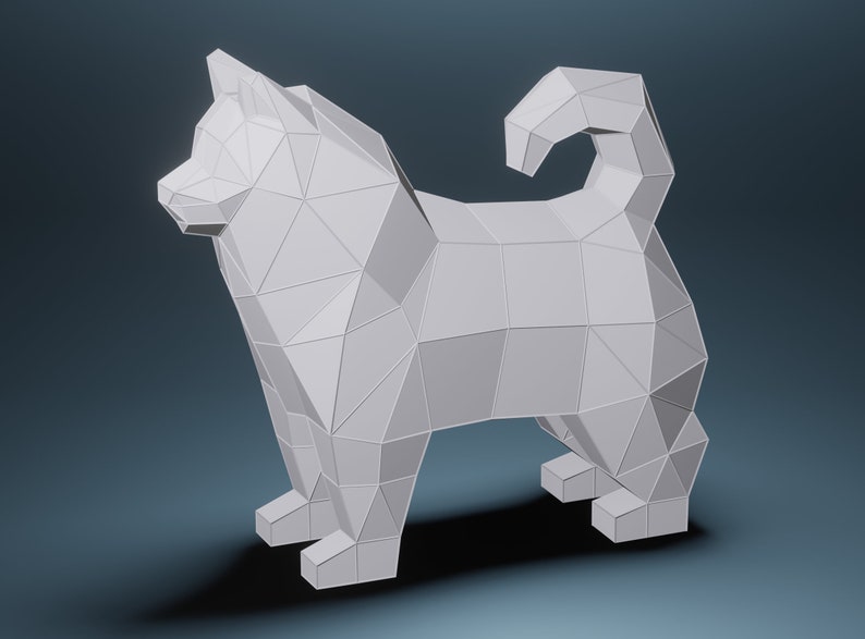 Samoyed Dog Papercraft PDF SVG Dog Low Poly Papercraft - Etsy