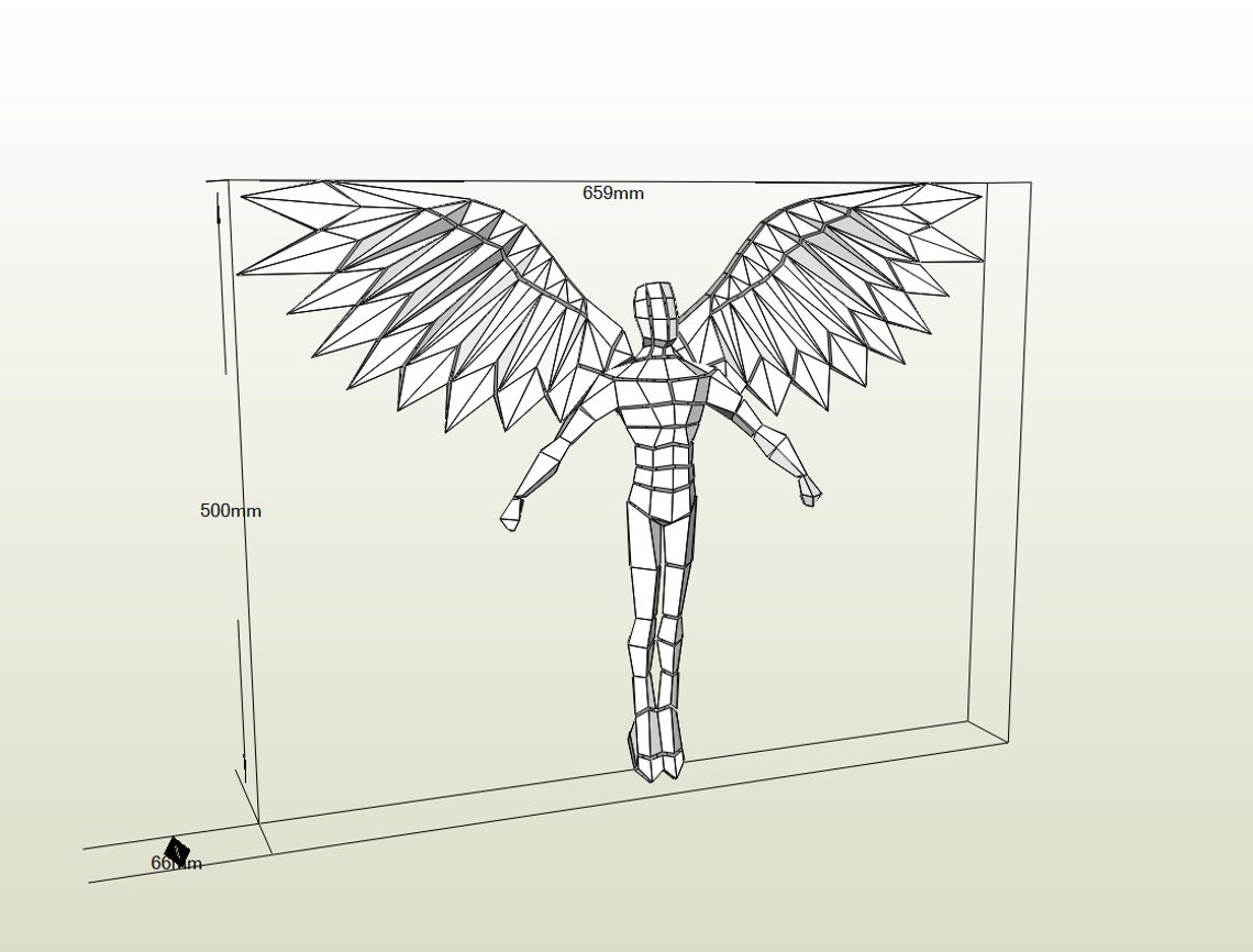 Angel Papercraft Wall Sculpture PDF-SVG Papercraft Man - Etsy