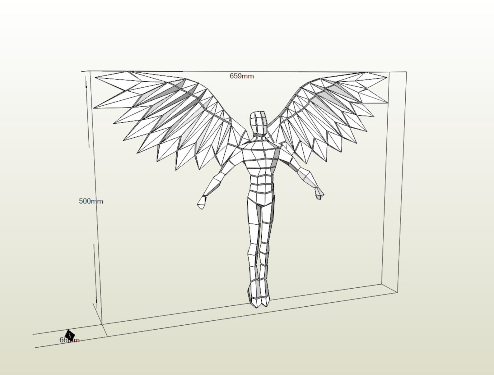 Angel Papercraft Wall Sculpture PDF-SVG Papercraft Man - Etsy