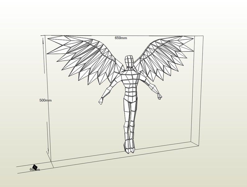 Angel Papercraft Wall Sculpture PDF-SVG Papercraft Man - Etsy