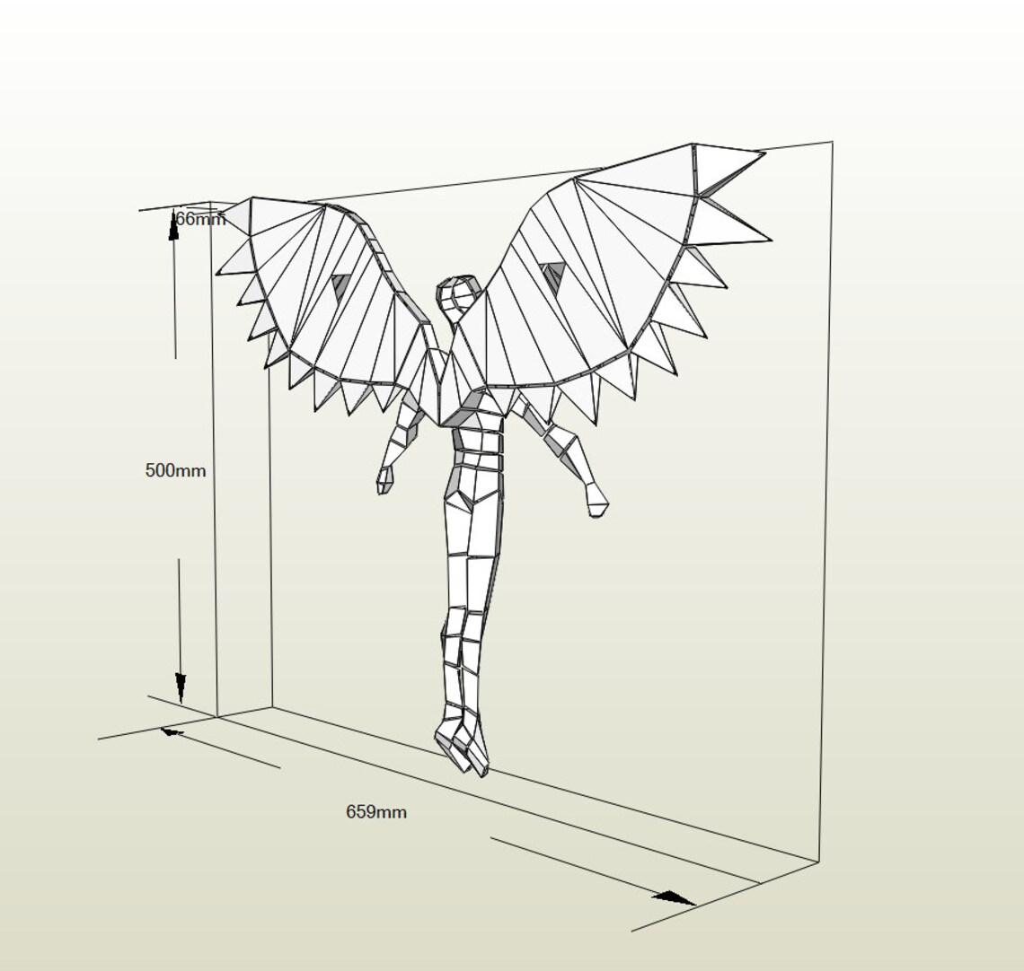 Angel Papercraft Wall Sculpture PDF-SVG Papercraft Man - Etsy