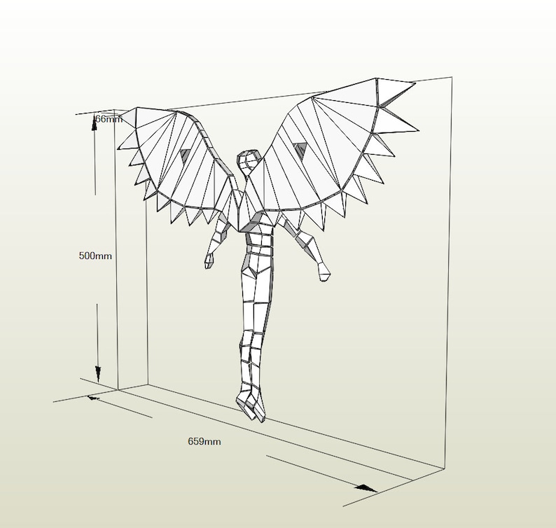 Angel Papercraft Wall Sculpture PDF-SVG Papercraft Man - Etsy