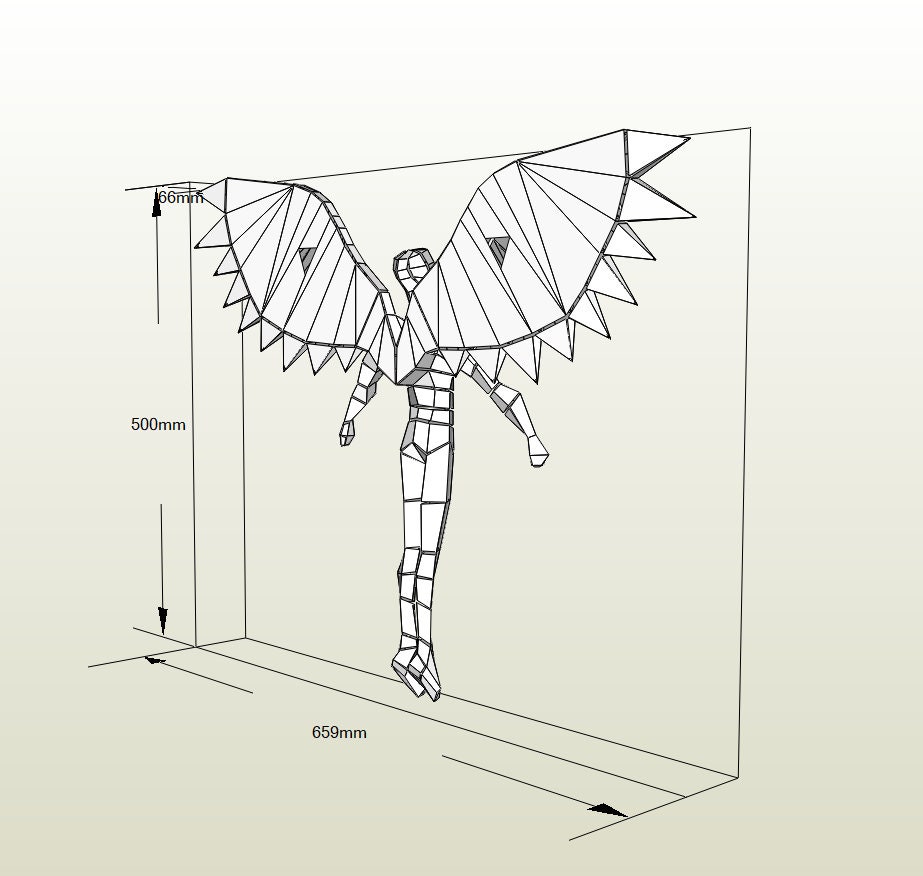 Angel Papercraft Wall Sculpture PDF-SVG Papercraft Man - Etsy Singapore