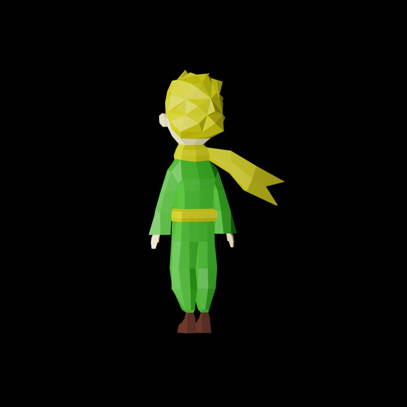 The Little Prince Papercraft Low Poly Little Prince | Etsy