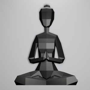 Yogi Papercraft 3D Decor Sculpture, SVG, PDF, Low Poly Yogi Women, DIY ...