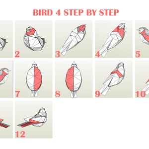 Papercraft Blue Tit, Bird 3d Papercraft, SVG, PDF, Instructions, Low ...
