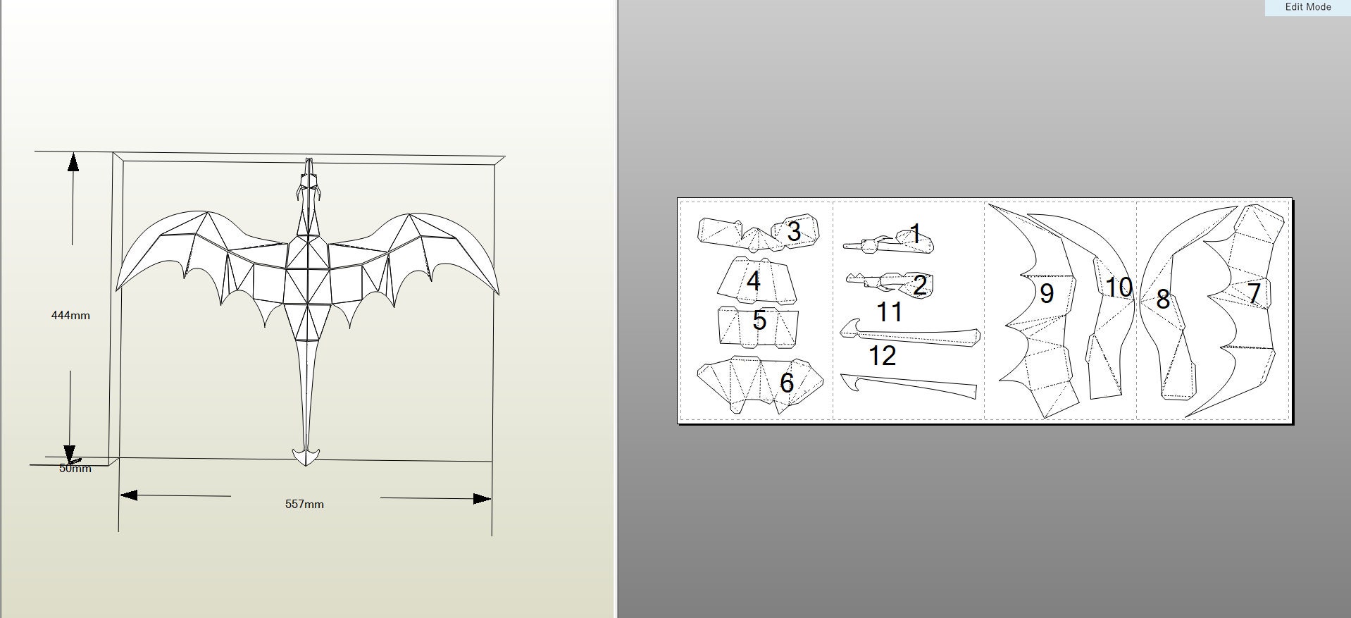 Papercraft Hanging Dragon PDF SVG Papercraft Low Poly Wall - Etsy Canada