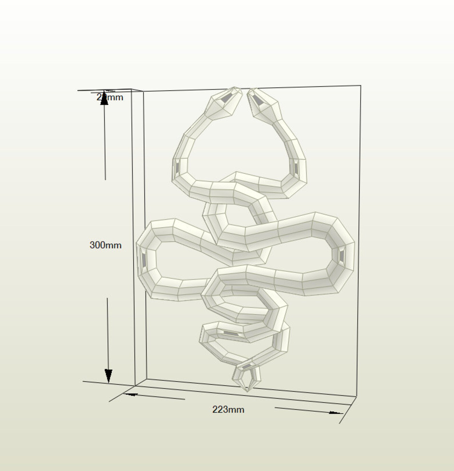 Snakes Papercraft Wall PDF-SVG-DXF Pepakura Lowpoly Low - Etsy