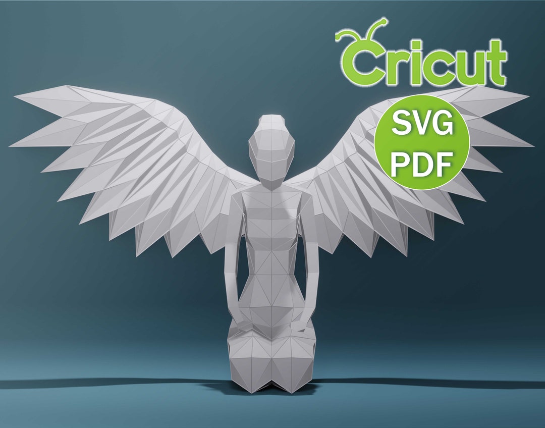 Papercraft Angel Girl, SVG, PDF, Low Poly Papercraft Woman, Paper Girl ...