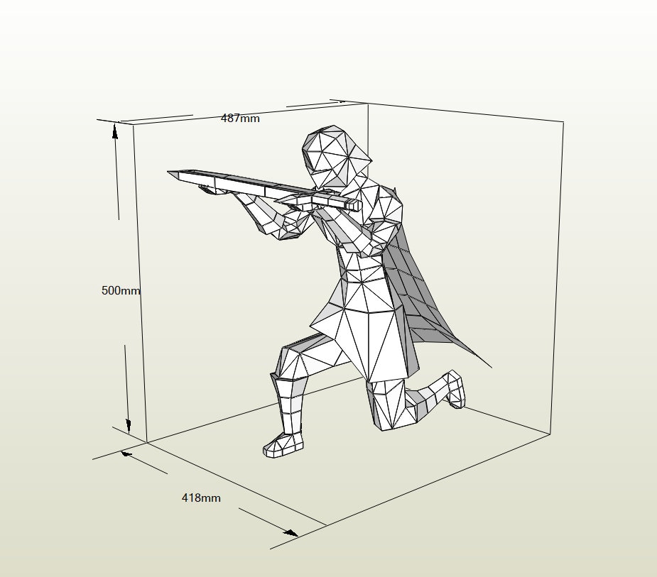 Papercraft 3x Knights, SVG, PDF, Low Poly Papercraft Cavalier, Paper ...