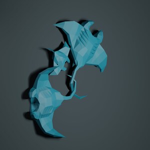 Papercraft Manta Ray Family, PDF-SVG, 3D Papercraft Template, Low Poly ...