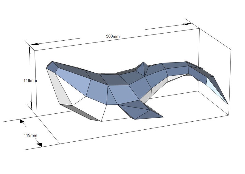 Low Poly Whale Model and BABY Calf, Pdf,svg Create Your Own 3D ...