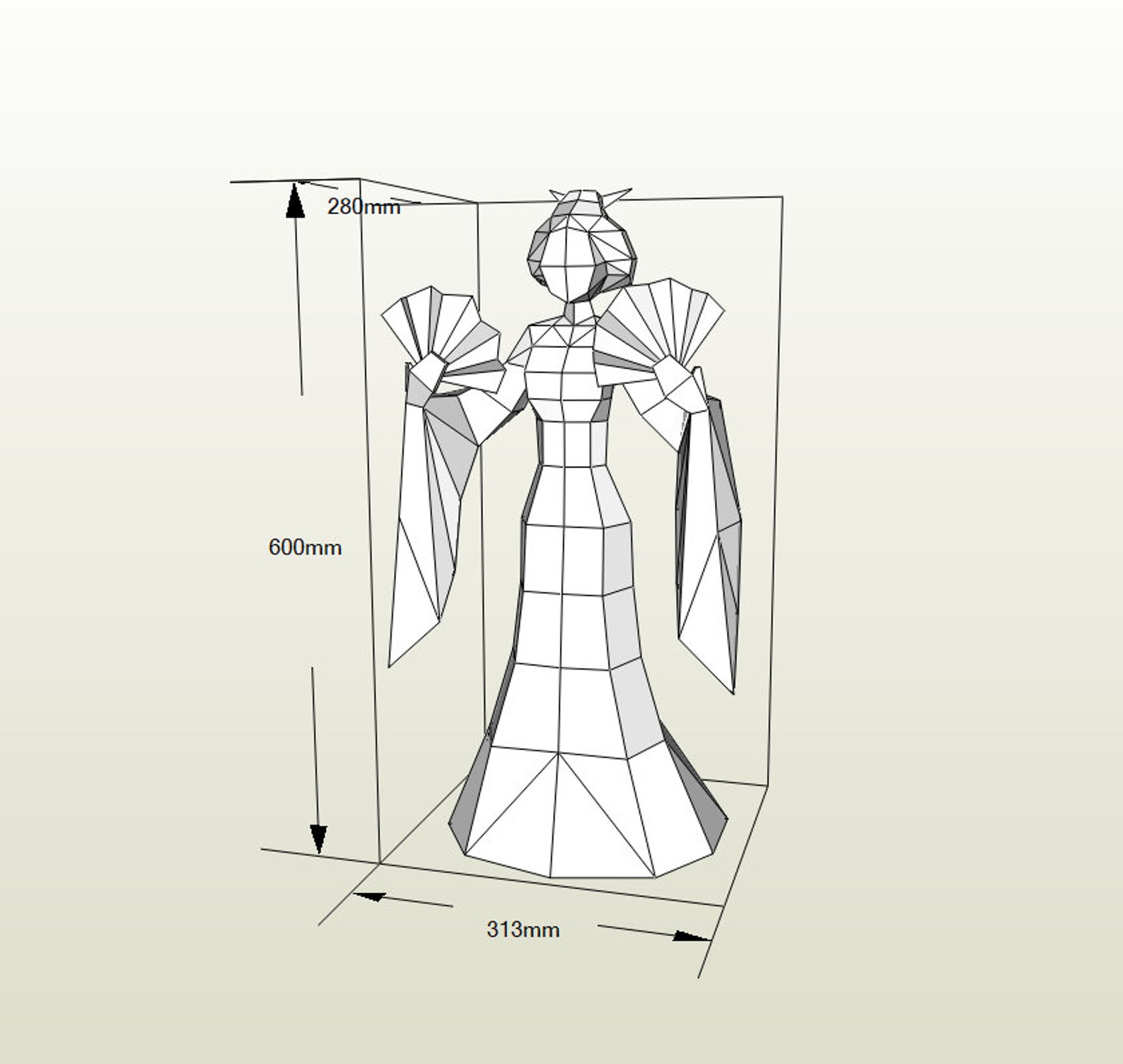 Papercraft Geisha 4 Collection Japanese Woman, SVG, DXF, PDF, Low Poly ...
