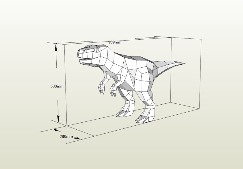 Dinosaurs Set X4 Papercraft Dinosaur Papercraft Sculpture - Etsy