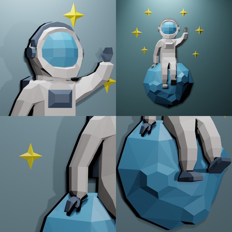 Paper Craft Astronaut SVG PDF Spaceman 3D Paper Model Paper - Etsy