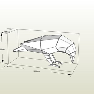 Raven Papercraft, Raven, SVG, PDF Template, Paper Statue, Crow 3D Low ...