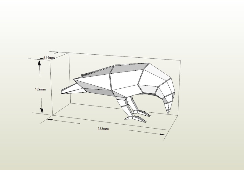 Raven Papercraft Raven SVG PDF Template Paper Statue Crow - Etsy