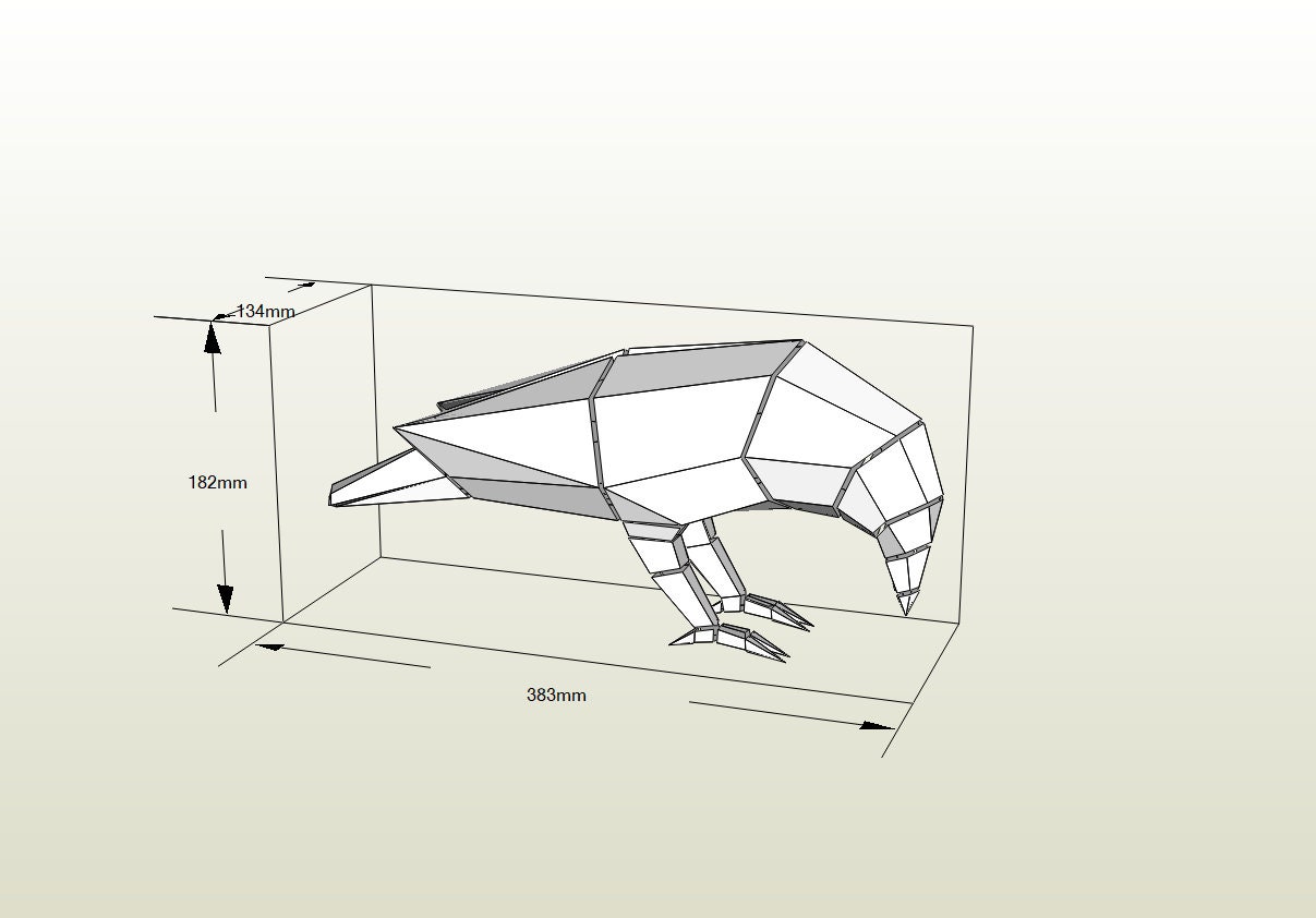 Raven Papercraft Raven SVG PDF Template Paper Statue Crow - Etsy Canada