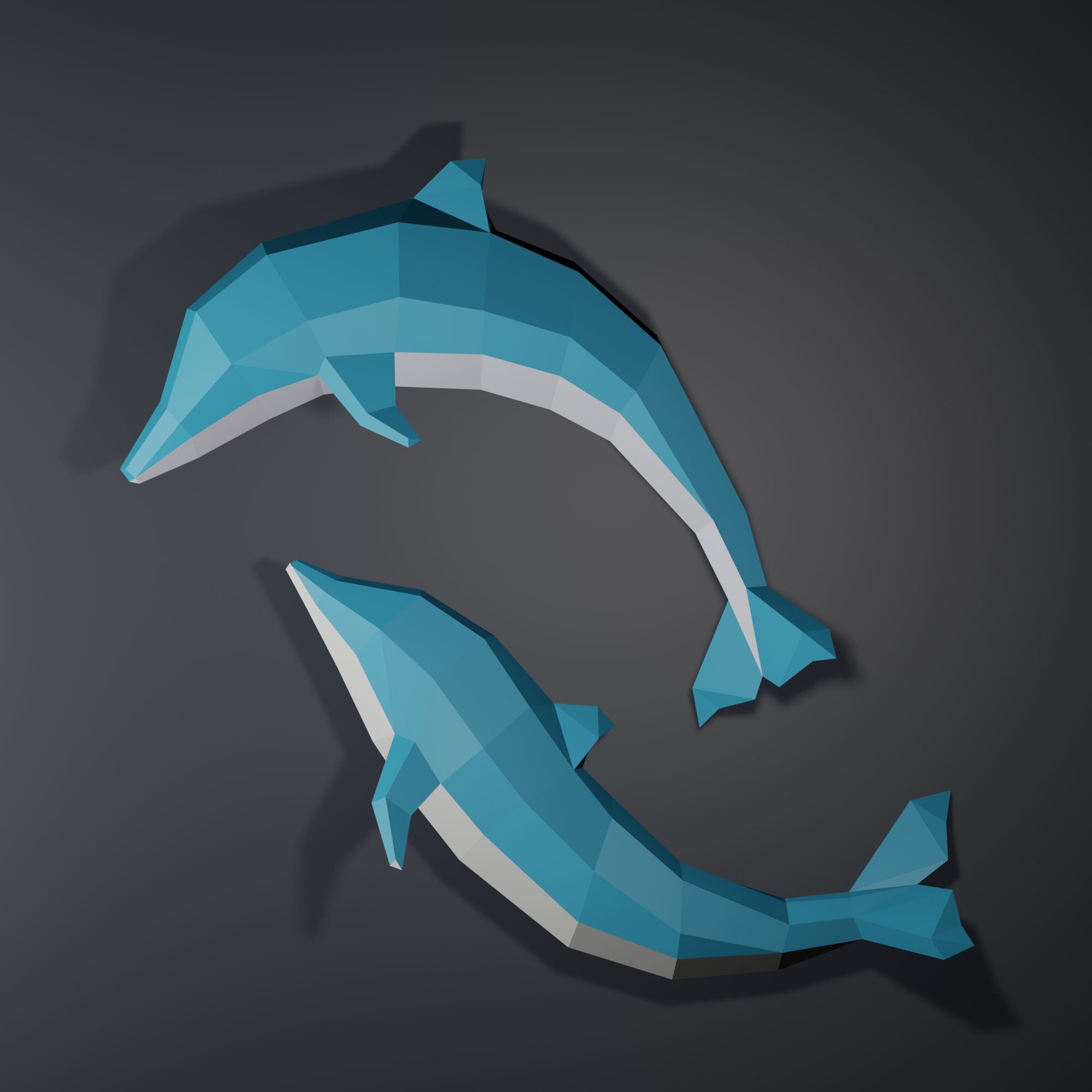 Dolphin COUPLE Papercraft Animals Papercraft Pdf Paper - Etsy