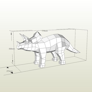 Triceratops Papercraft, Dinosaur Papercraft Sculpture, Triceratops ...