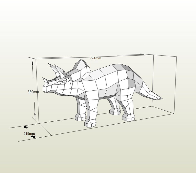 Triceratops Papercraft Dinosaur Papercraft Sculpture - Etsy