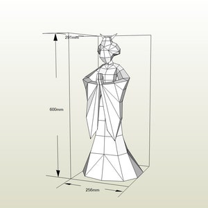 Papercraft Geisha (4) Collection Japanese Woman, SVG, DXF, PDF, Low ...