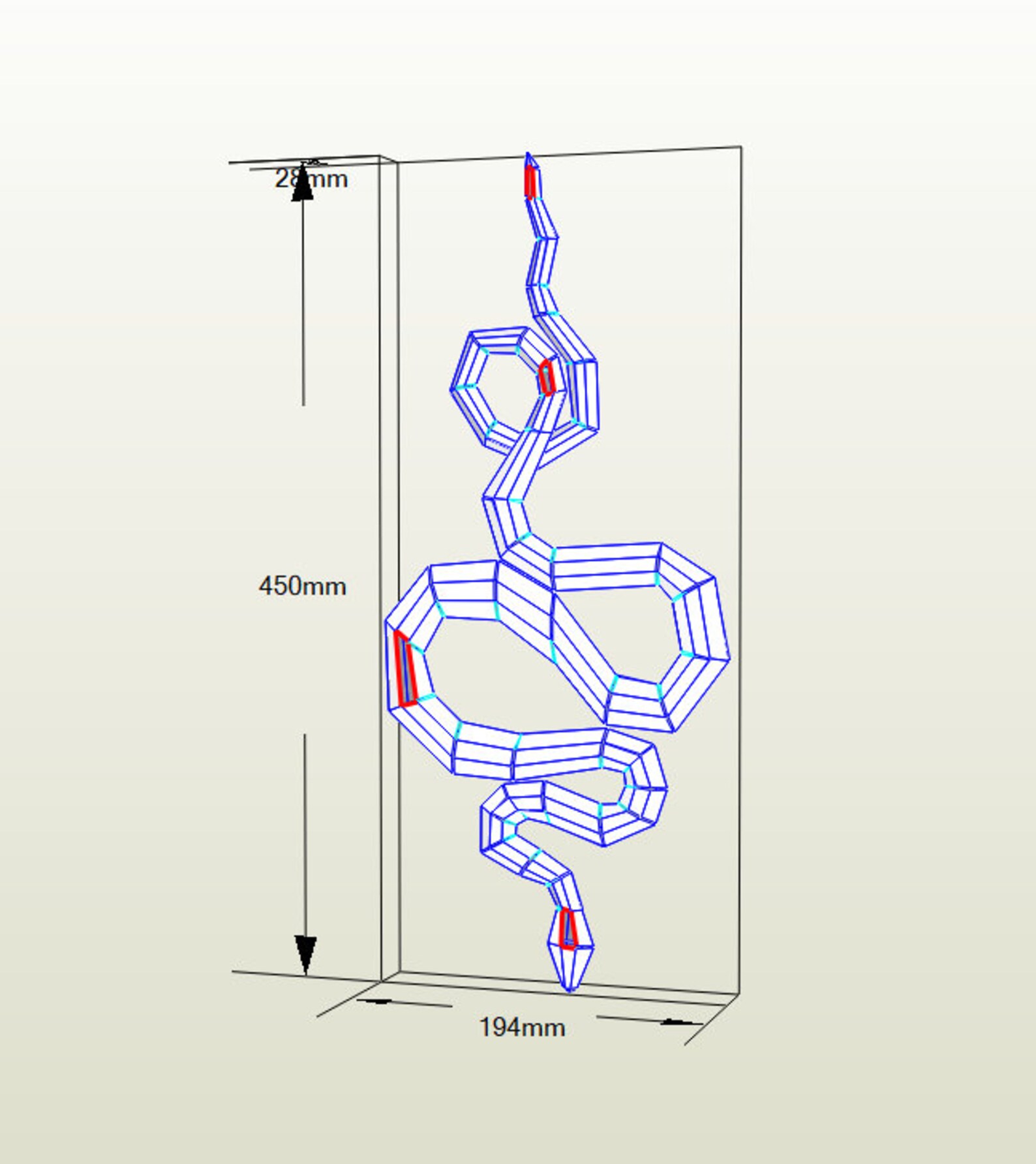 Snake Papercraft Wall PDF-SVG-DXF Pepakura Lowpoly Low - Etsy