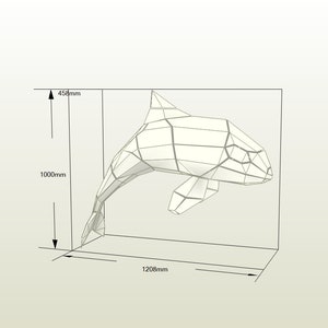 3D Orca Papercraft Template, Big Polygonal Whale Sculpture , DIY Wall ...