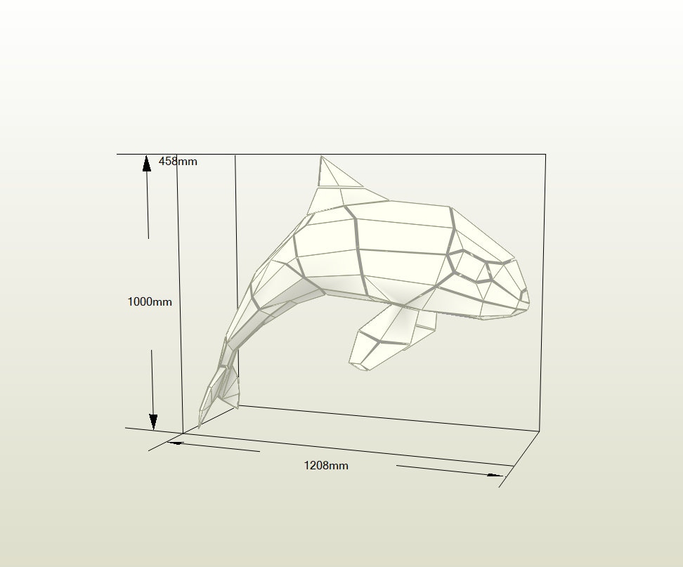 3D Orca Papercraft Template, Big Polygonal Whale Sculpture , DIY Wall ...