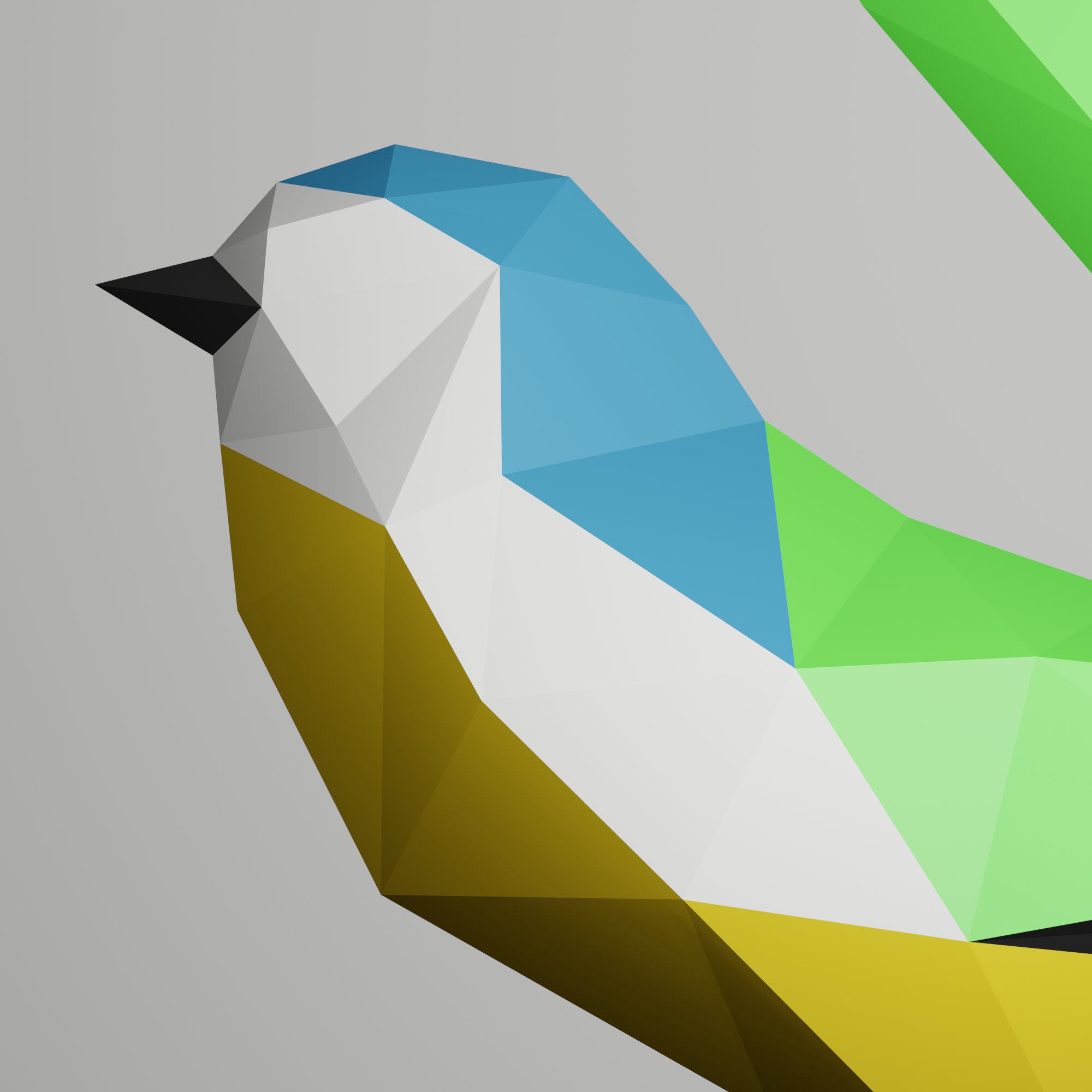Papercraft Blue Tit, Bird 3d Papercraft, SVG, PDF, Instructions, Low ...