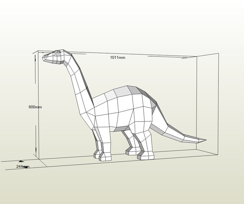 Brachiosaurus Papercraft Model, Low Poly Dinosaur (PDF Papercraft) - Etsy
