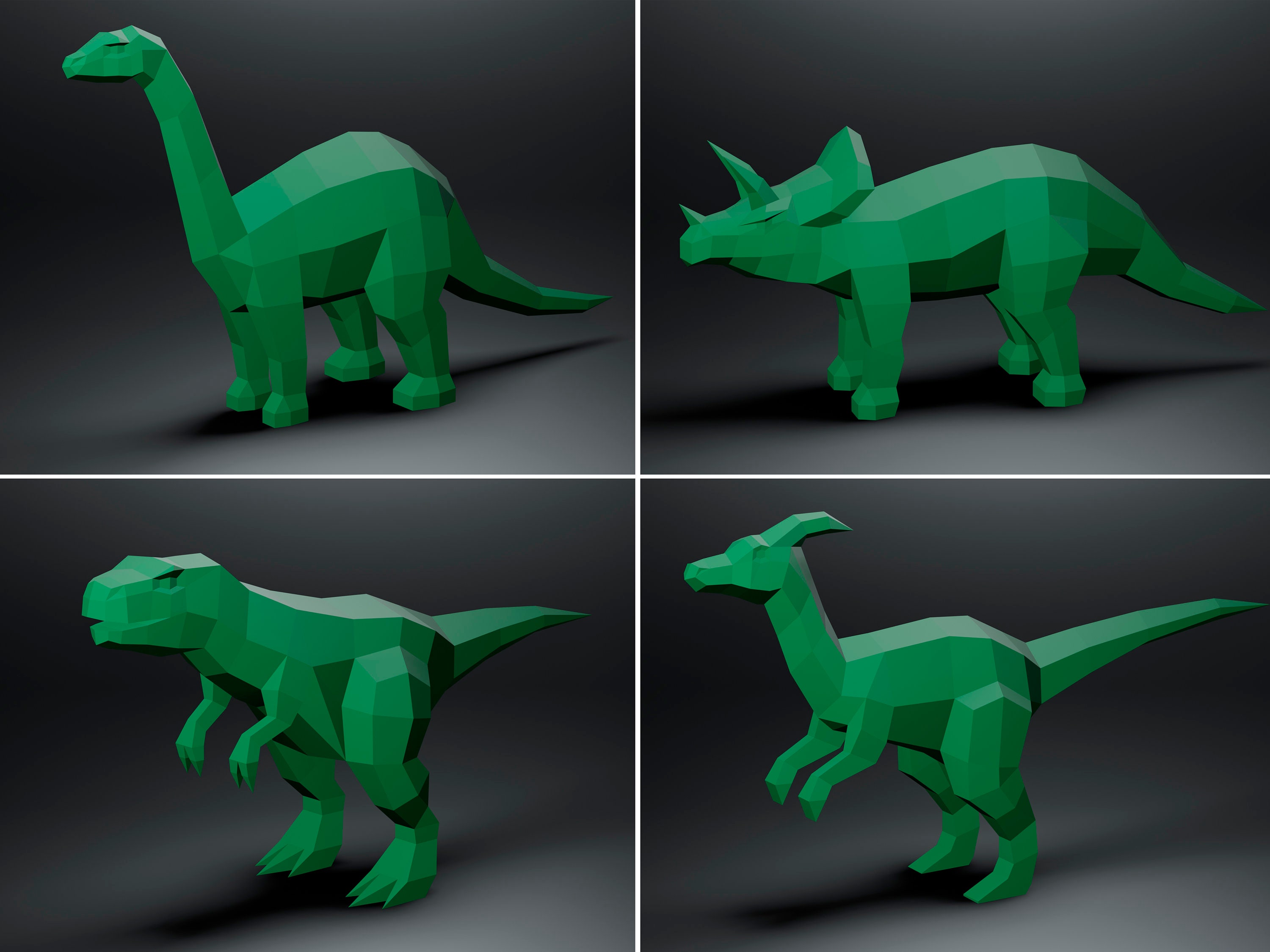 Dinosaurs Set X4 Papercraft Dinosaur Papercraft Sculpture - Etsy