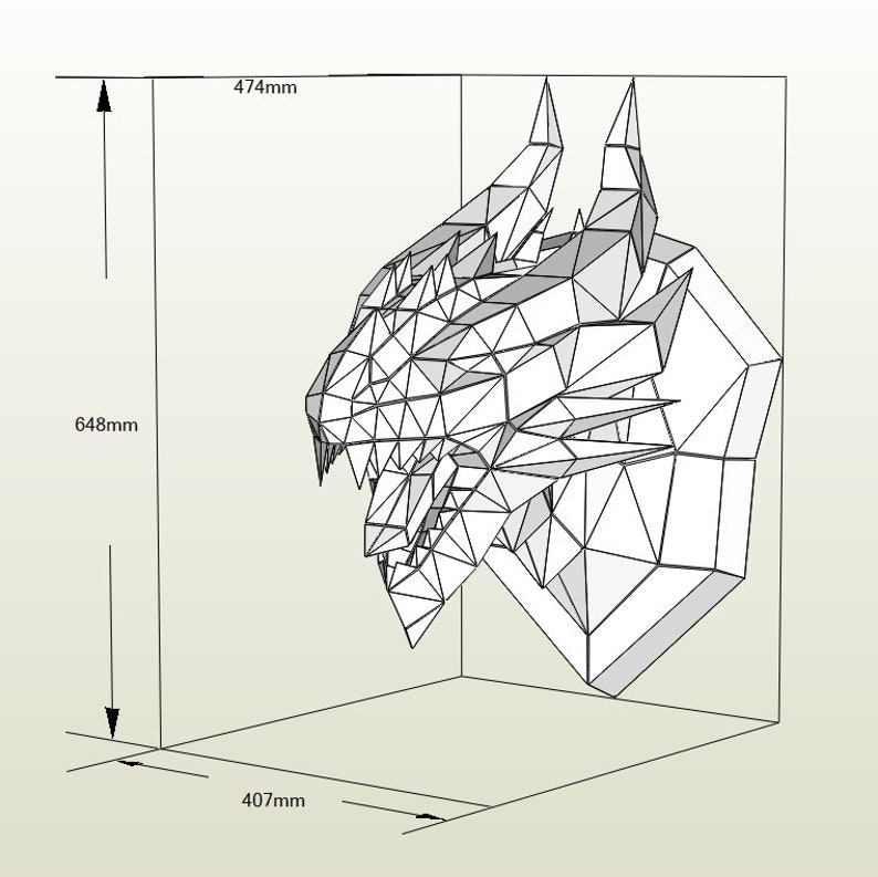 Papercraft Dragon SVG PDF. Paper Craft Dragon Model Dragon - Etsy