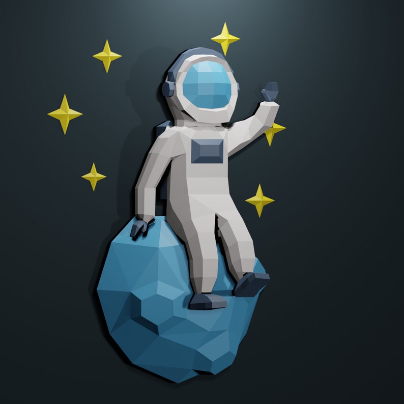 Paper Craft Astronaut SVG PDF Spaceman 3D Paper Model Paper - Etsy